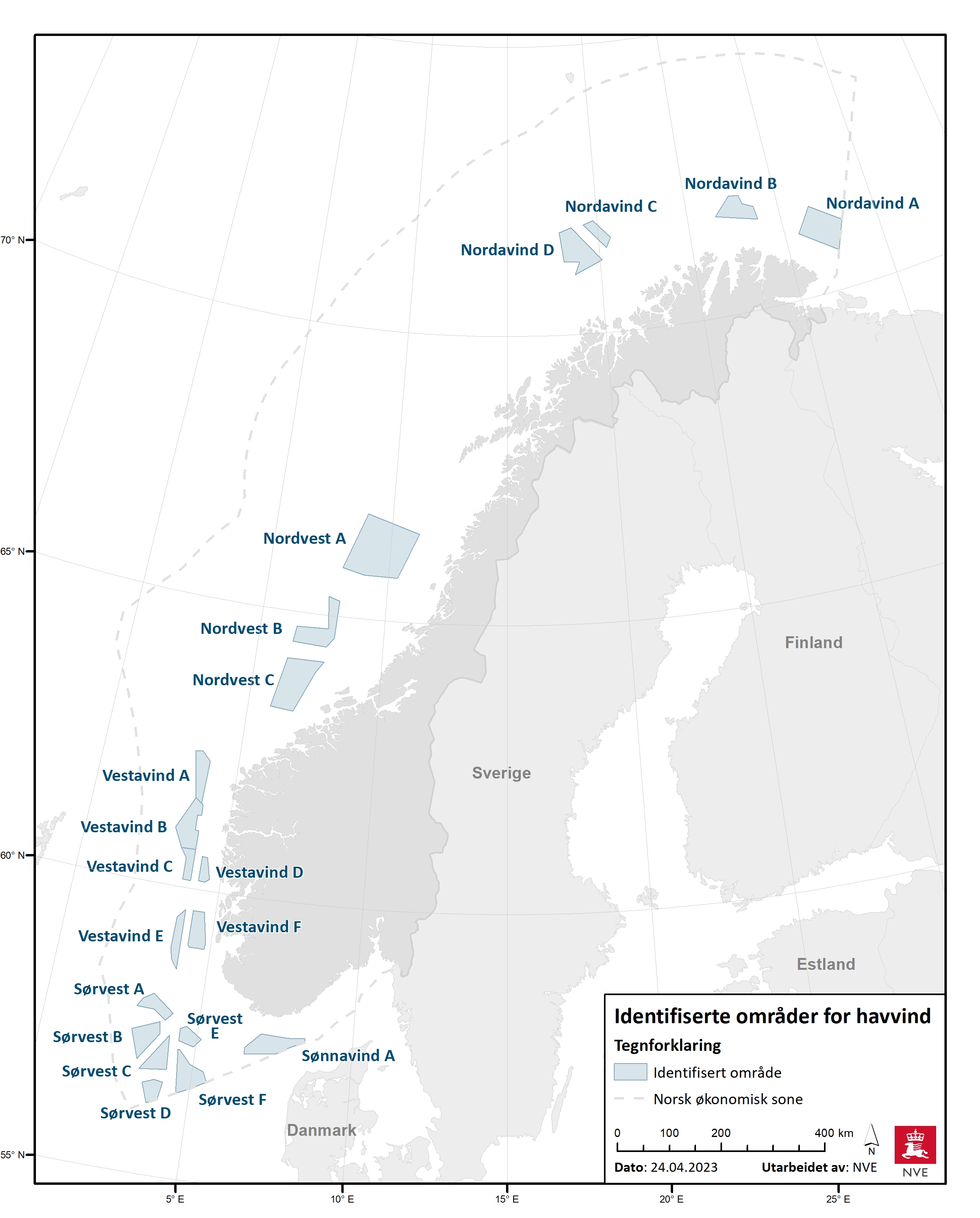 Nye områder for havvind